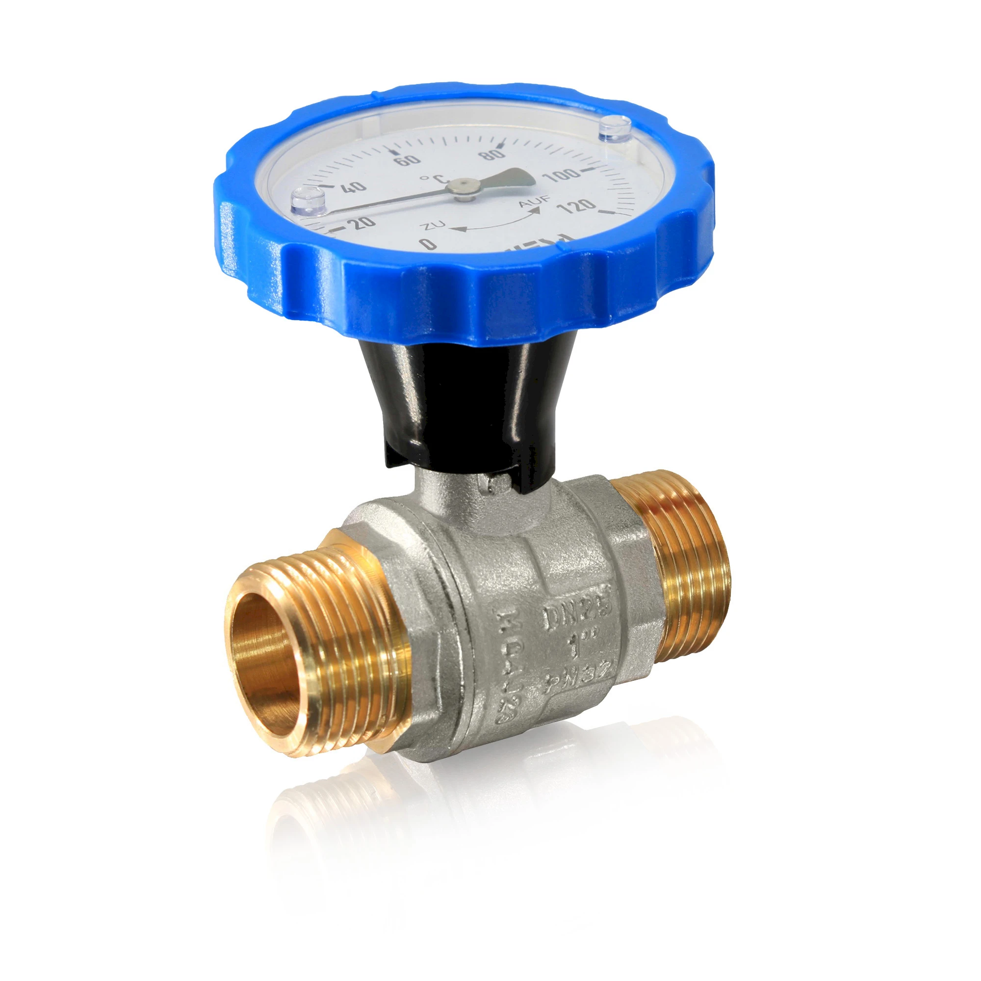 Thermometer ball valve brass 3/4"-2" MA/MA PN16-40 - THE EXPERTS FOR ...