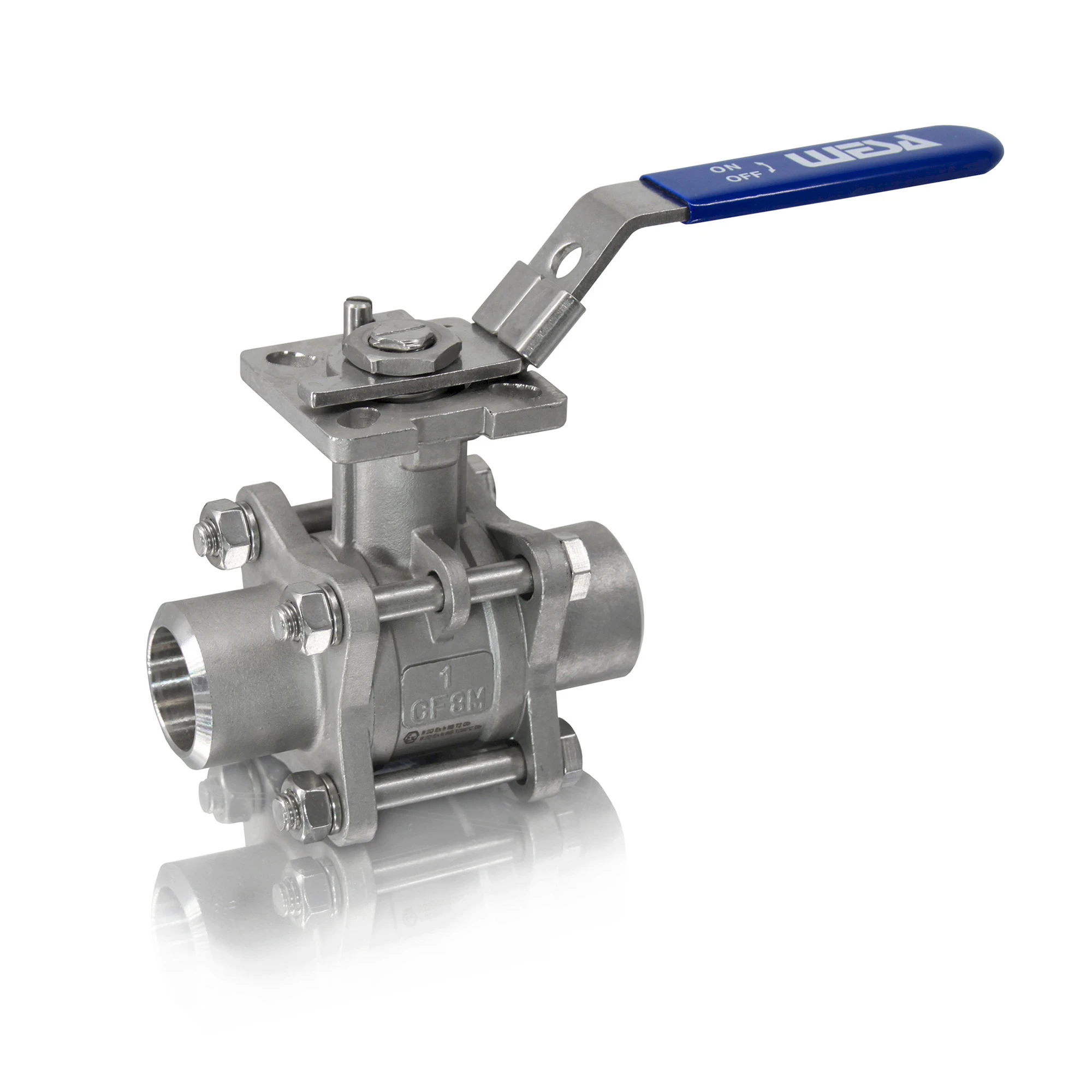 Ball valve stainless steel 3-part DN08-DN100 butt welded PN63 - THE ...