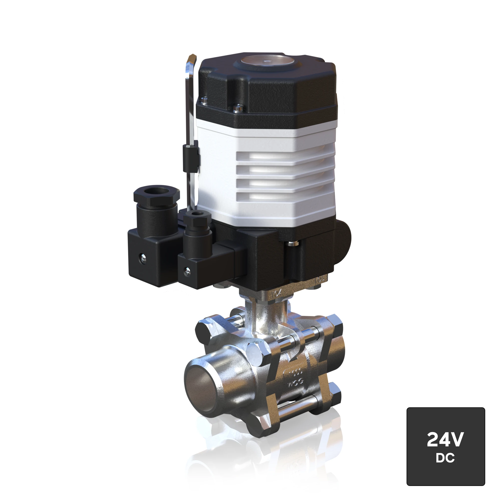 Ball valve stainless steel 3-part DN08-DN100 BWE/BWE PN63 Electric ...