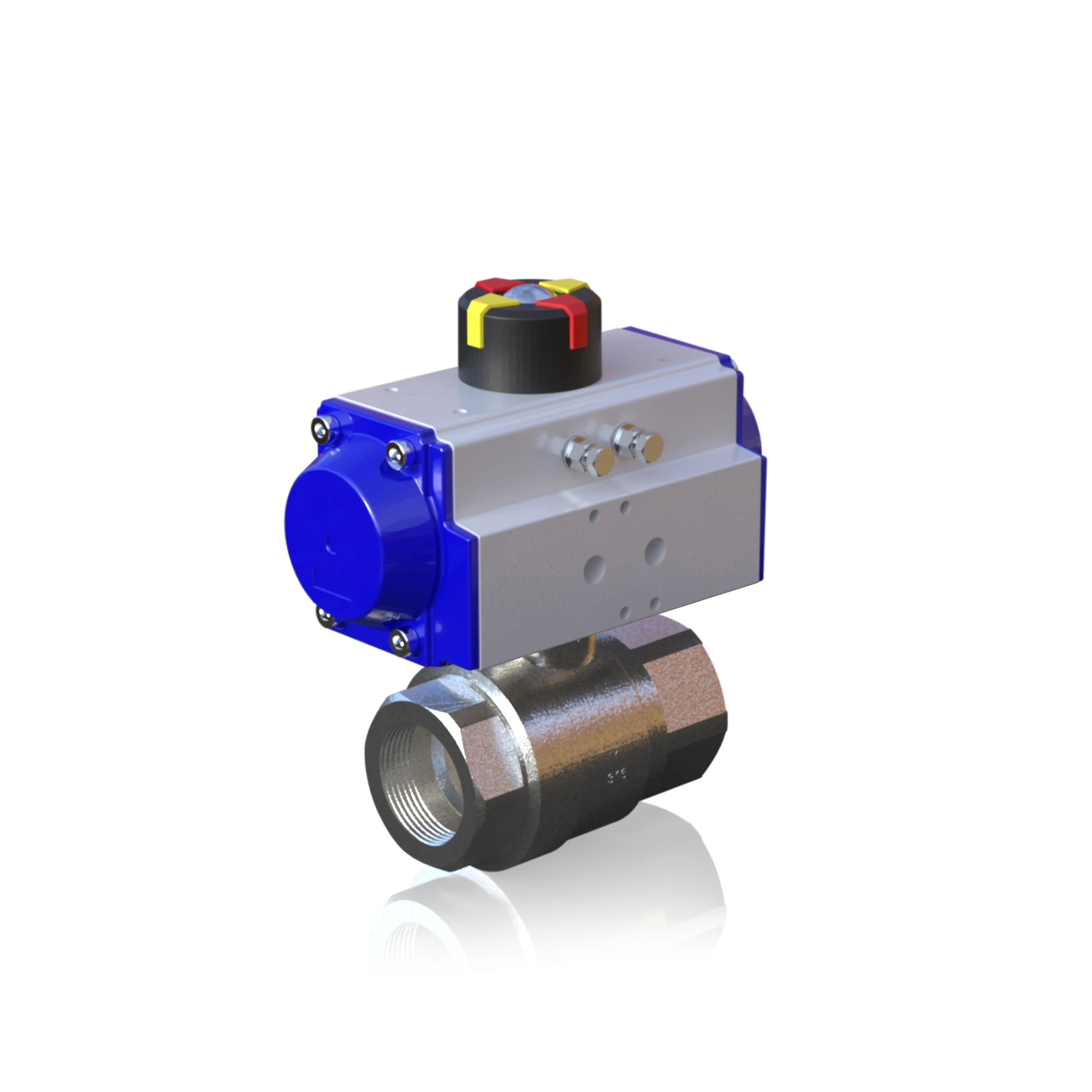 Ball valve stainless steel 1/4"-3" FE/FE PN63 Pneumatic actuator PE ...